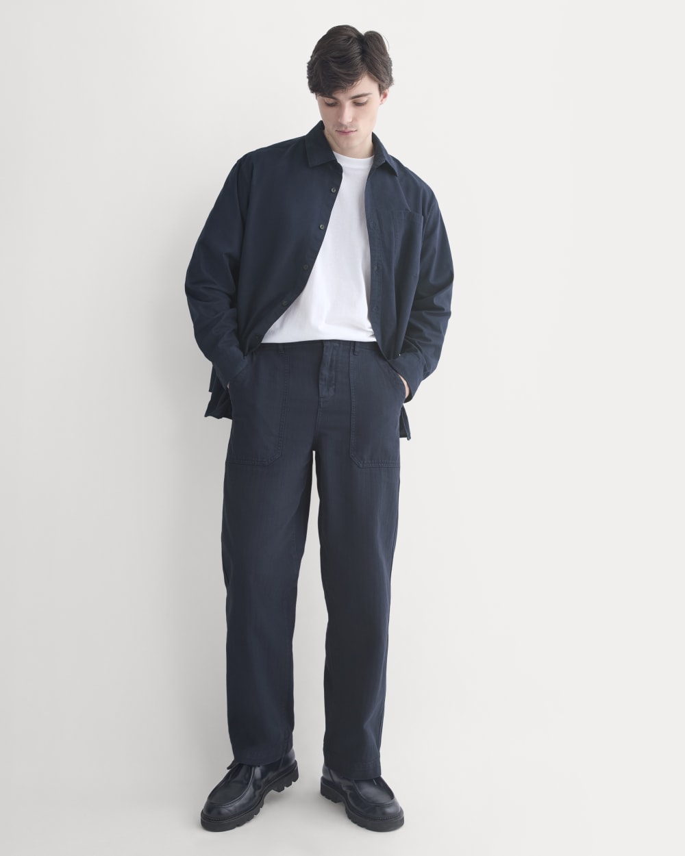EVERLANE Relaxed Herringbone Fatigue Trousers